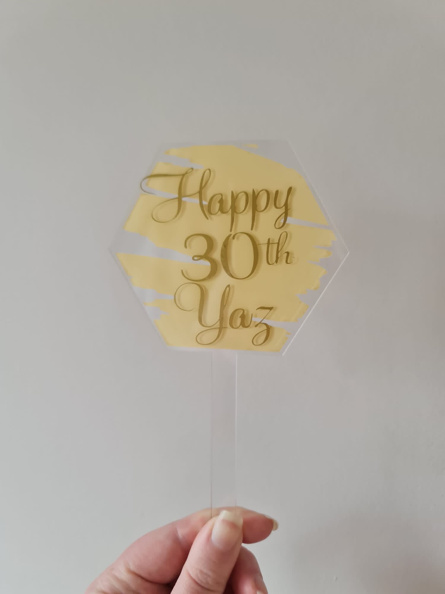 Personalised Acrylic Hexagon Cake Topper, Custom Made, Ideal for ...