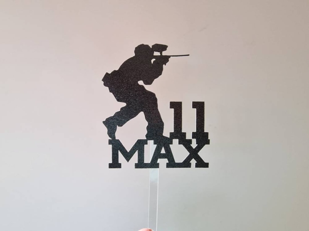 Personalised Paintball Cake Topper, Custom Age Milestone and Name Added ...