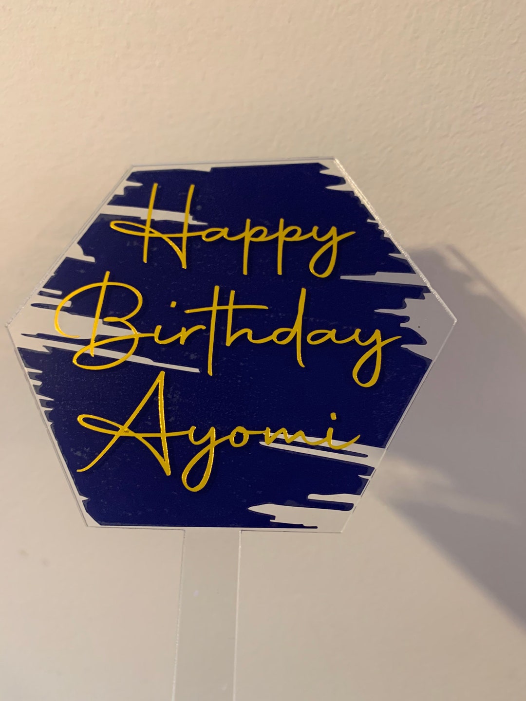 Personalised Acrylic Hexagon Cake Topper, Custom Made, Ideal for ...