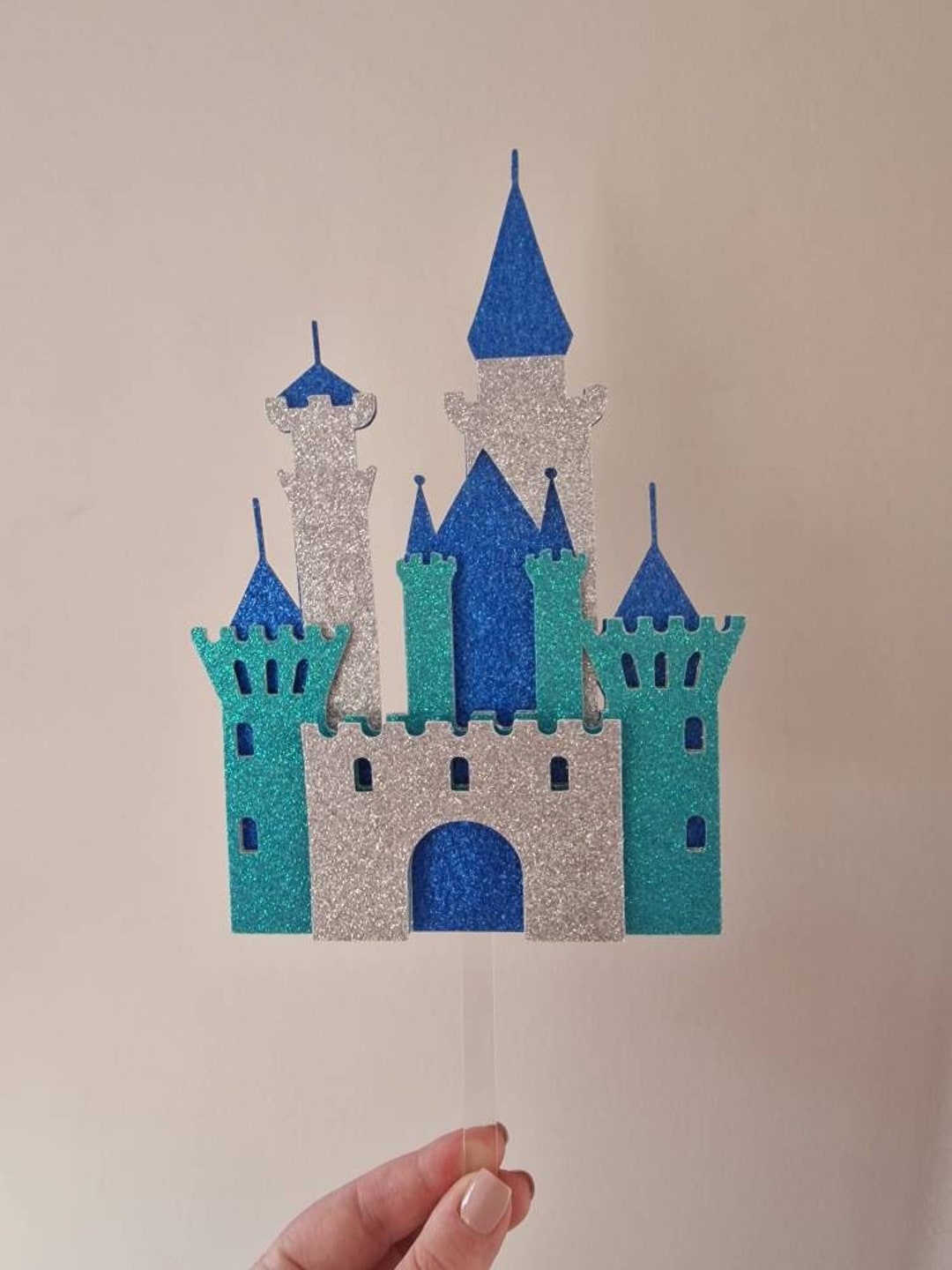 Magical Castle Layered Cake Topper, Glitter Birthday Cake Decor ...