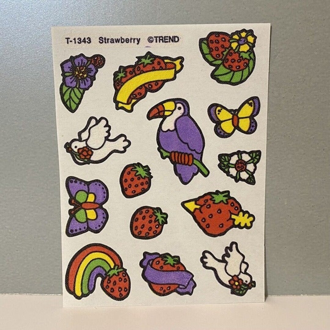 Vintage Trend Scratch N Sniff Strawberry Sticker Sheet - Etsy