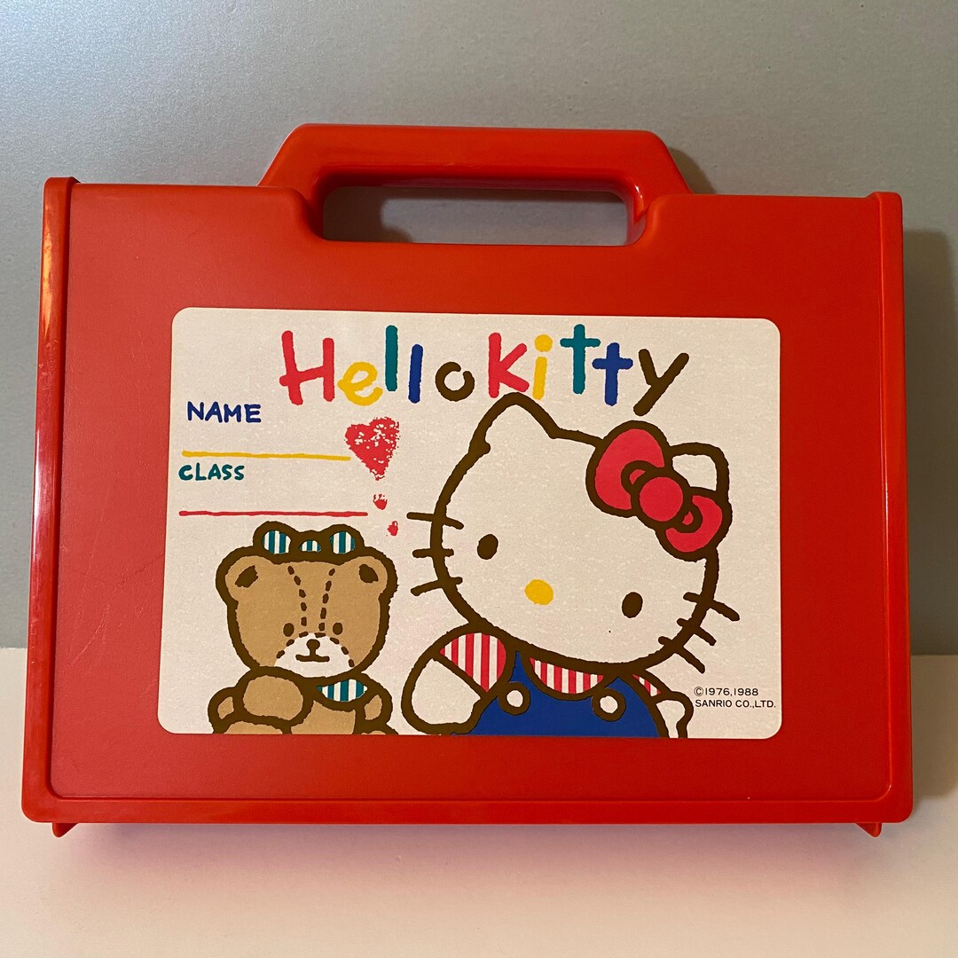 Vintage Sanrio 1988 Hello Kitty Red Plastic Case Storage Box - Etsy