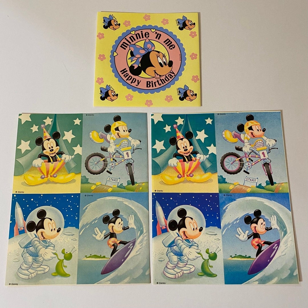 Vintage Gibson Disney Mickey & Minnie Mouse Stickers - Etsy