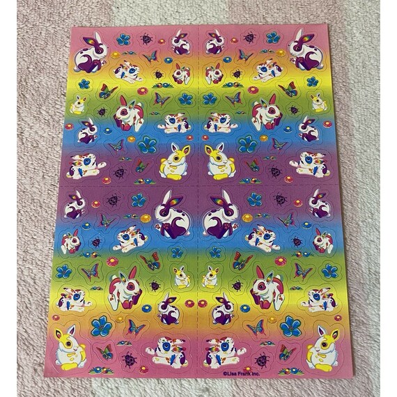 Vintage Lisa Frank Bunny Fun Rabbits Butterflies Flowers | Etsy