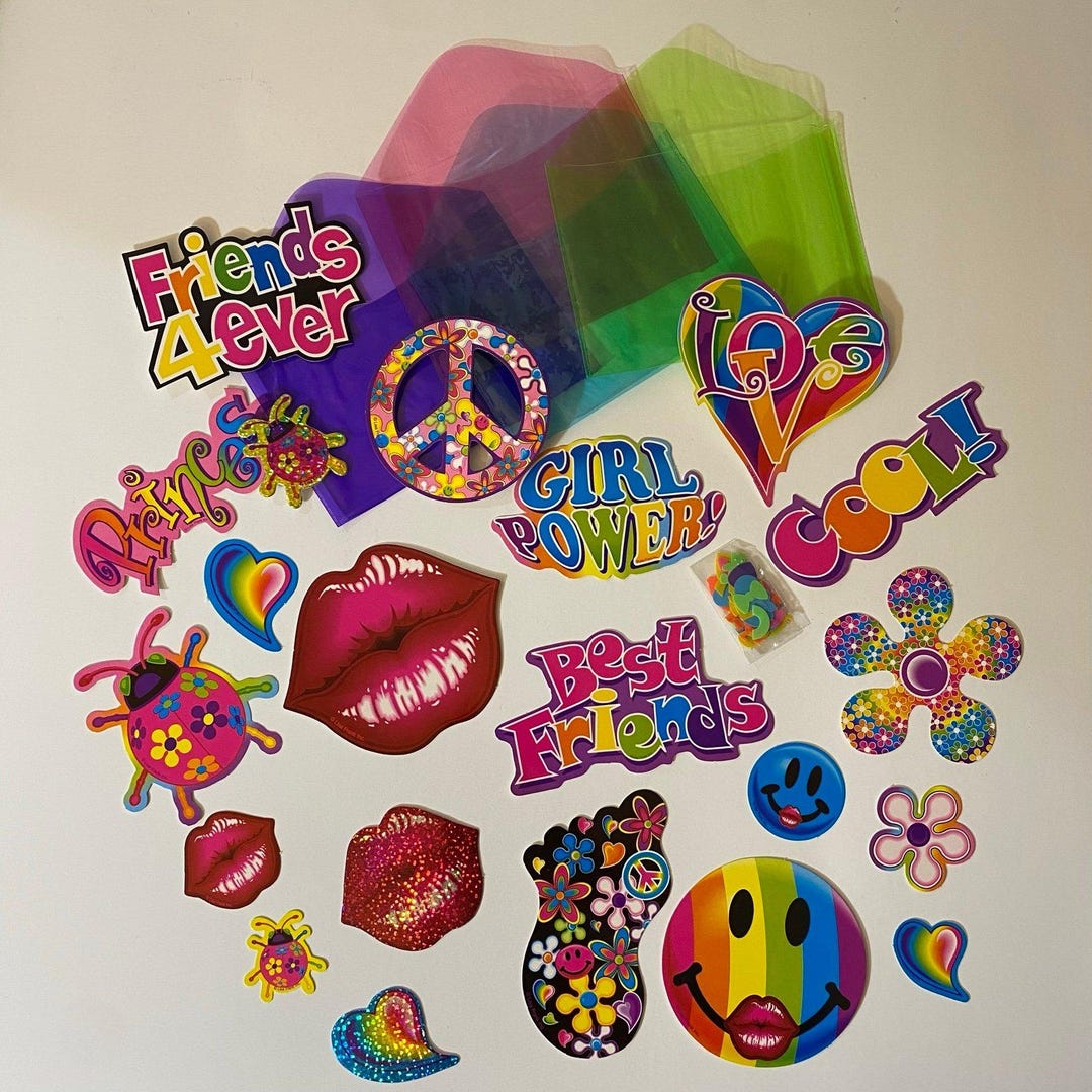 Vintage Lisa Frank Lips Peace Smiley Mini Notecards & Envelopes - Etsy