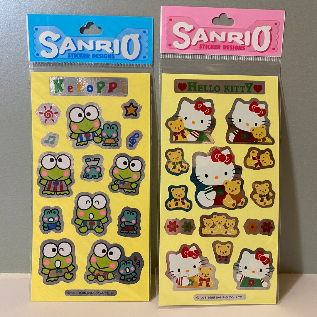Vintage Sanrio 1995 Keroppi Hello Kitty Mylar Stickers - Etsy