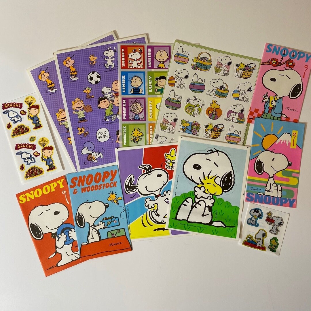 Vintage Sandylion Hallmark + Snoopy Stickers & Envelope Set - Etsy