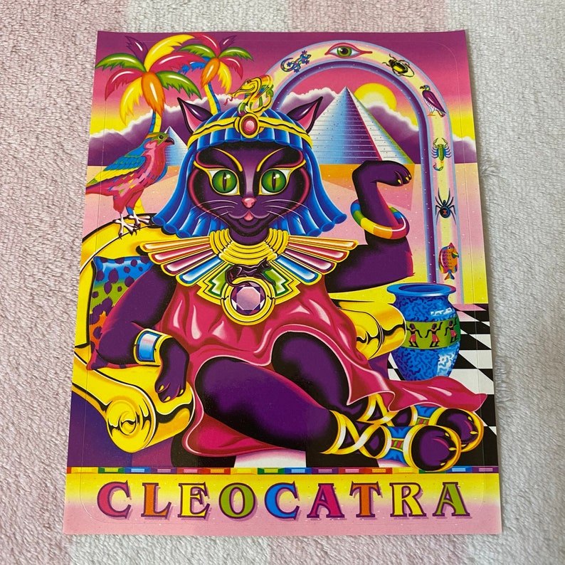 Vintage Lisa Frank Cleocatra Egyptian Cat Queen Jumbo Sticker | Etsy