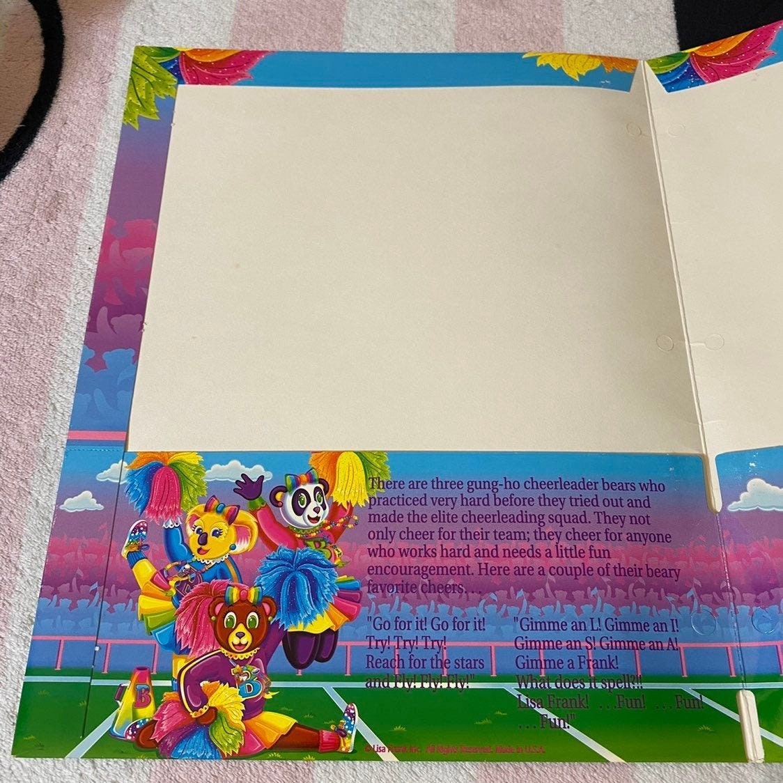 Vintage Lisa Frank Folder Cheerleader Bears Pocket Portfolio | Etsy