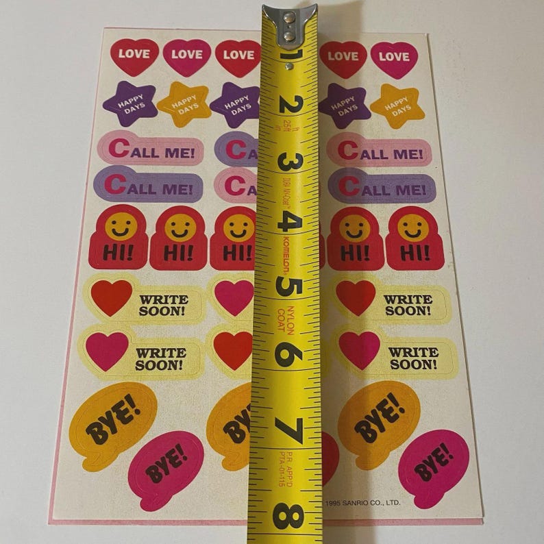 Vintage 1990s Sanrio Sayings Large Sticker Sheets - Etsy