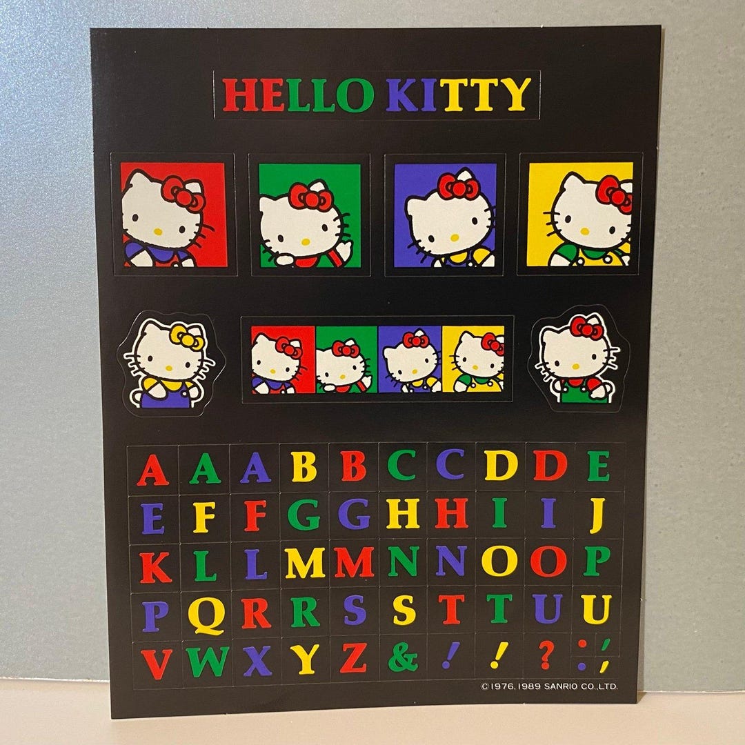 Vintage Sanrio 1989 Hello Kitty Alphabet Letters Symbols Stickers - Etsy