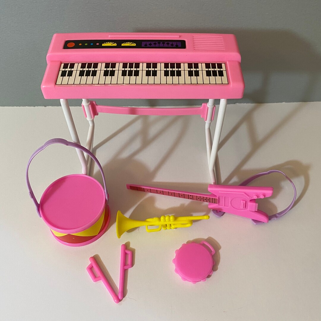 Mattel Vintage Barbie 1992 Musical Instruments Drum Piano Guitar ...