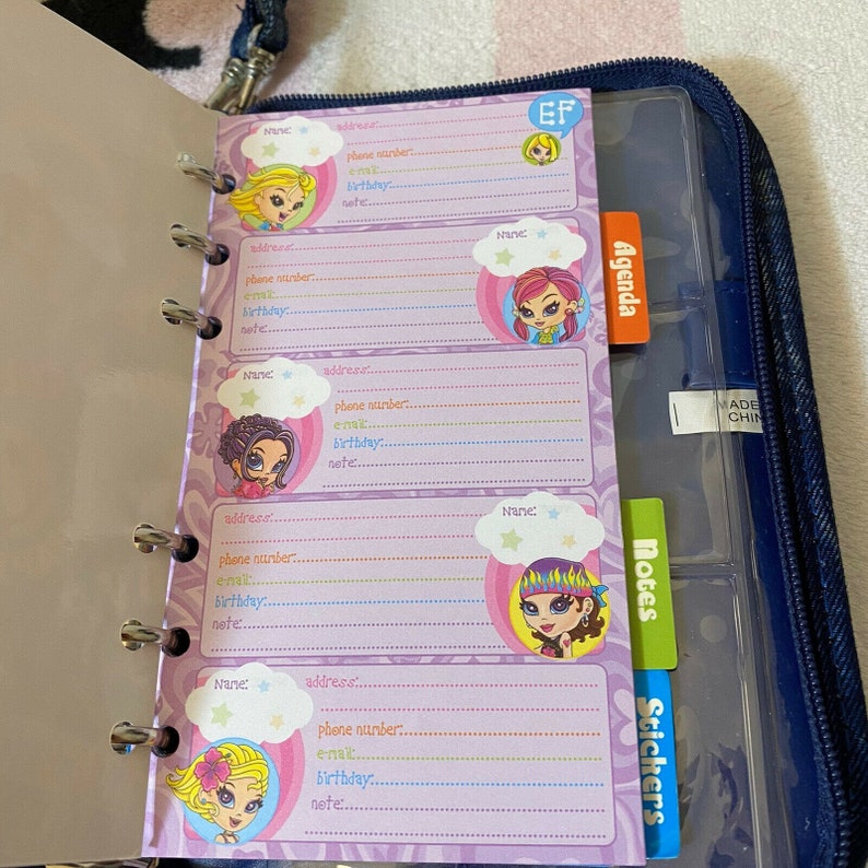 Vintage Lisa Frank Planner Smiley Face Rainbows Denim Agenda | Etsy