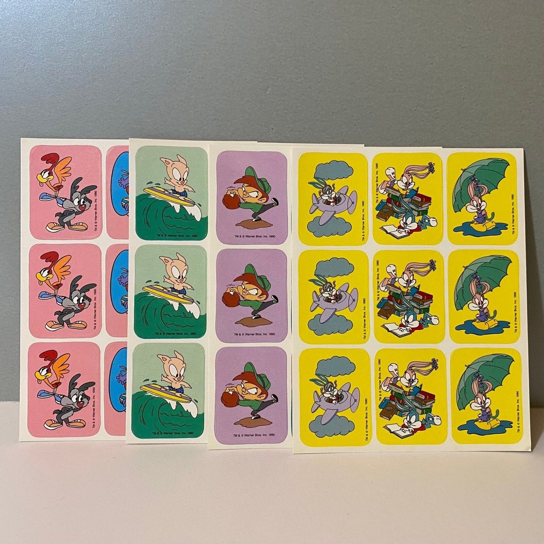 Vintage Warner Bros. 1990 Tiny Toons Stickers Set 4 Sheets - Etsy