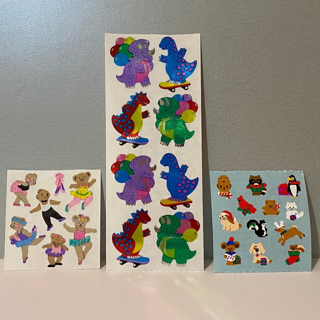 Vintage Sandylion Stickers Ballet Bears Skateboarding Dinosaurs Winter ...
