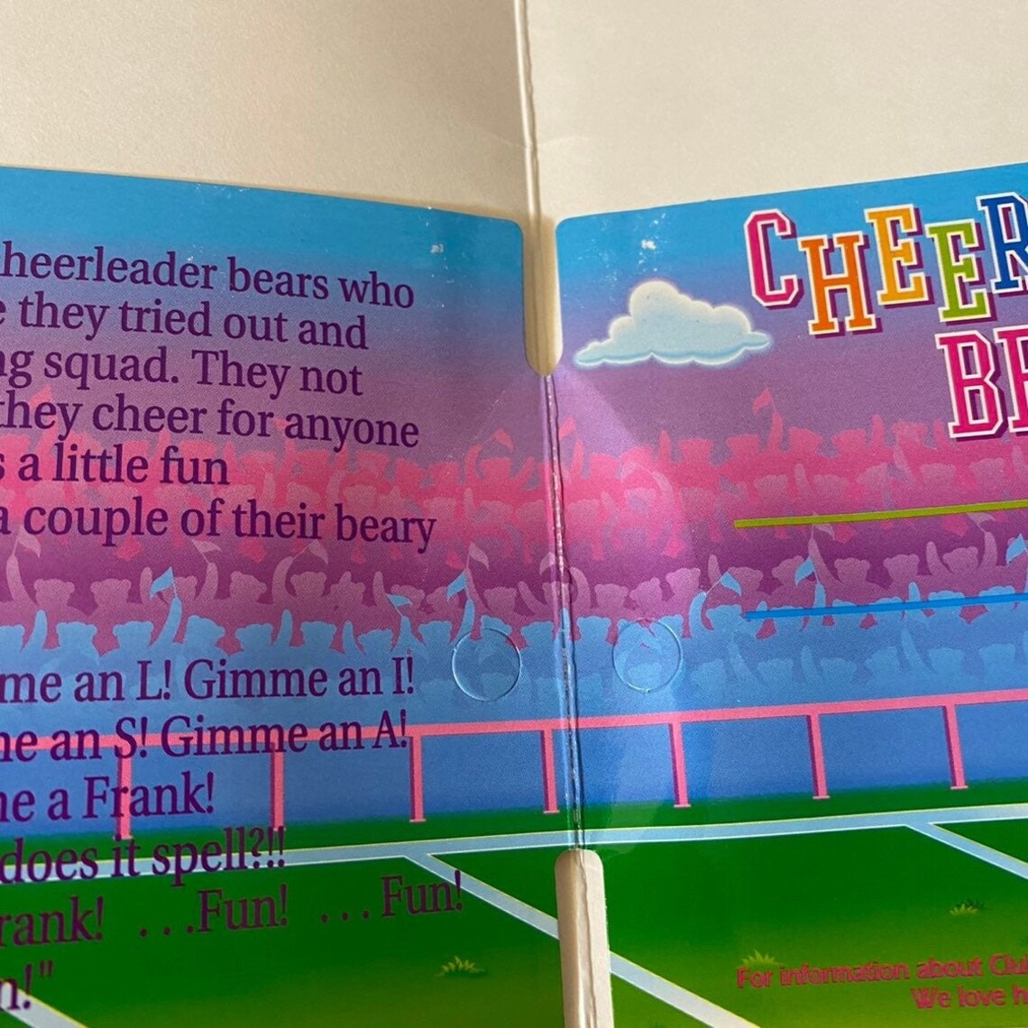Vintage Lisa Frank Folder Cheerleader Bears Pocket Portfolio | Etsy