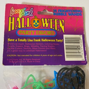Vintage Lisa Frank 16 Frightening Bubble Wands Halloween Party Favors ...