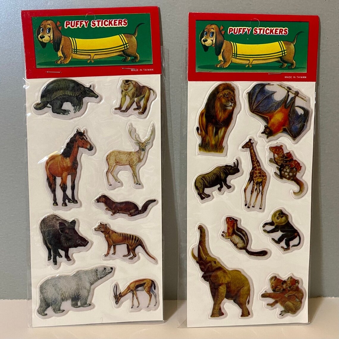 Vintage Puffy Animal Stickers Horse Lion Giraffe Zebra Monkey & More - Etsy