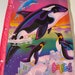 Vintage Lisa Frank Max Splash Whale Dolphin Penguins 5 Ring Pencil ...
