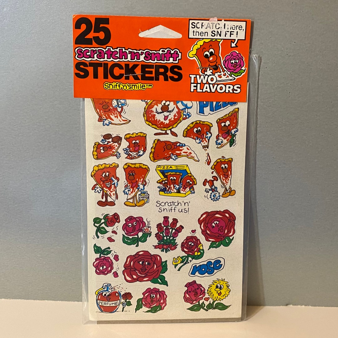 Vintage Spindex 1980s Pizza & Rose Scratch 'N Sniff Stickers - Etsy