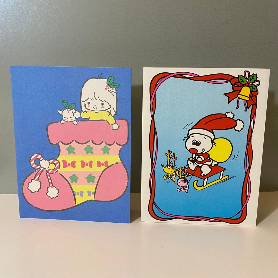 Vintage Sanrio 1970s Holiday Christmas Greeting Card Wee Marylou Robby ...