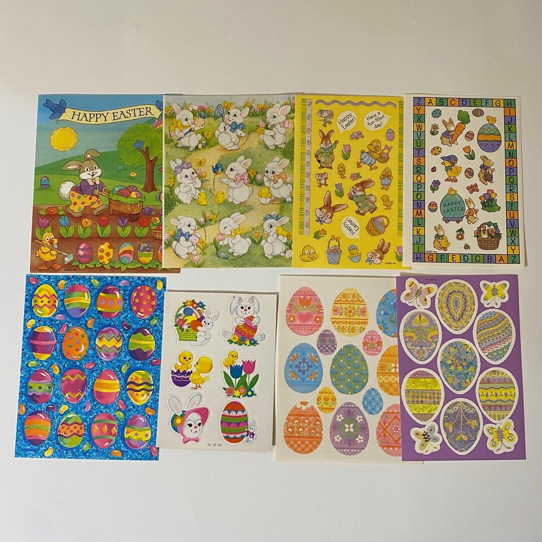 Vintage Easter Stickers Set Gibson American Greetings - Etsy
