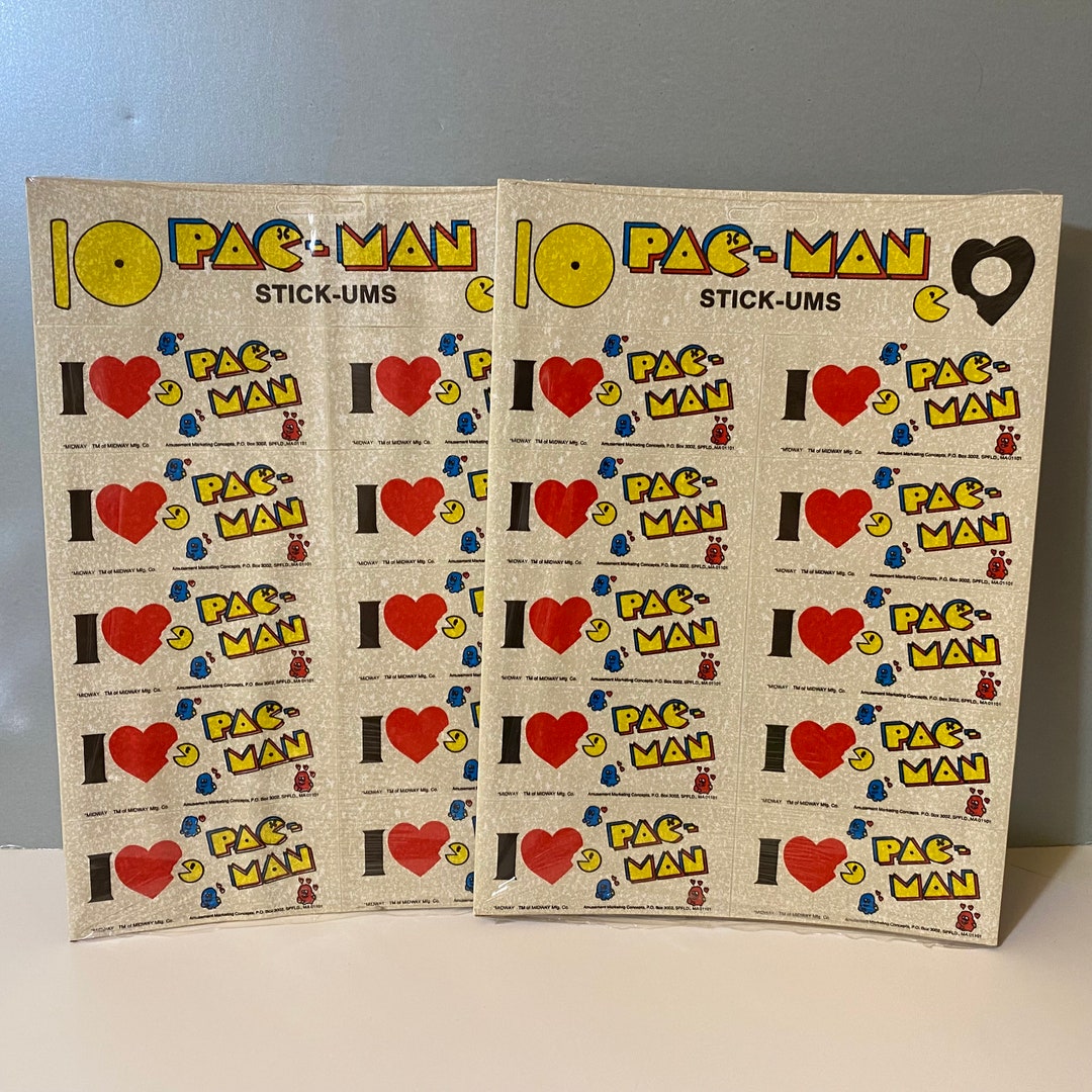 Vintage 1980s Pac-man Stickers I Love Pac-man Stick-ums - Etsy