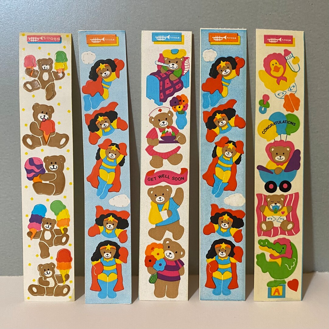 Vintage 1980s Toots Cardesign Bear Stickers - Etsy