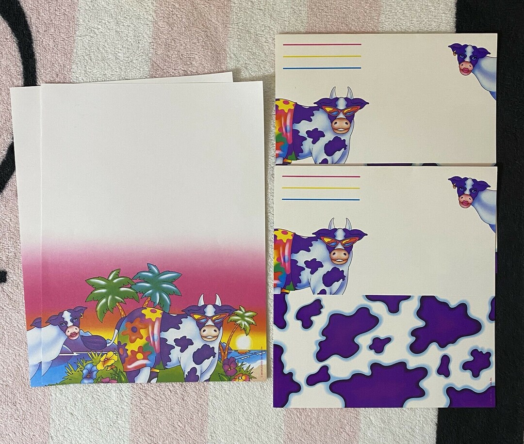 Vintage Lisa Frank Cows in Paradise Stationery Paper & - Etsy