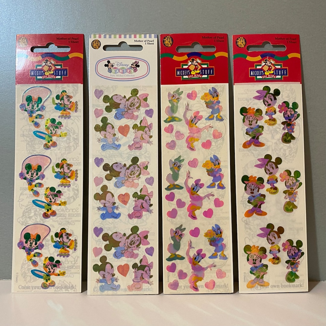 Vintage Sandylion Mother of Pearl Stickers Disney Babies Mickey Mouse ...