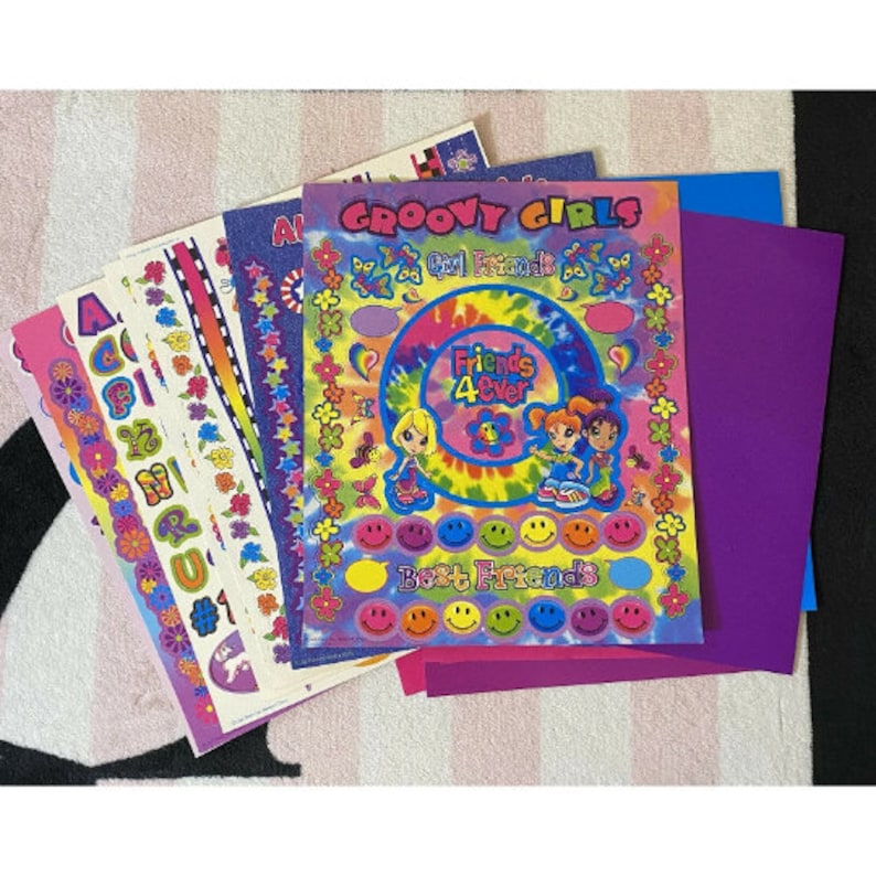 Vintage Lisa Frank Glamour Groovy Girls Scrap Pack Scrapbook Cutouts ...