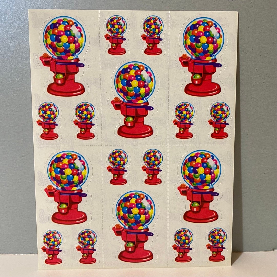 Vintage Lisa Frank Bubble Gum Gumball Machine Sticker Sheet S157 - Etsy