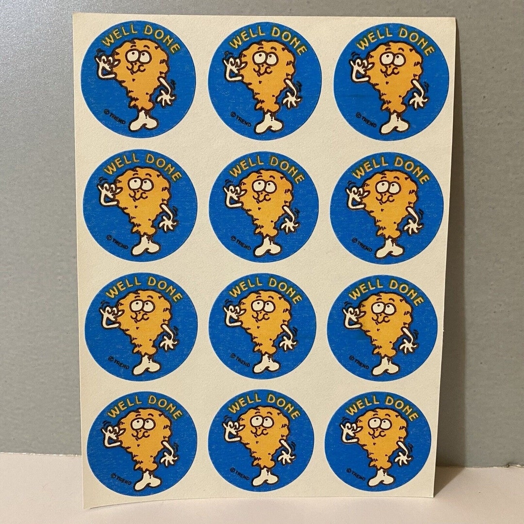 Vintage Trend Fried Chicken Scratch & Sniff Well Done Stickers * Matte ...