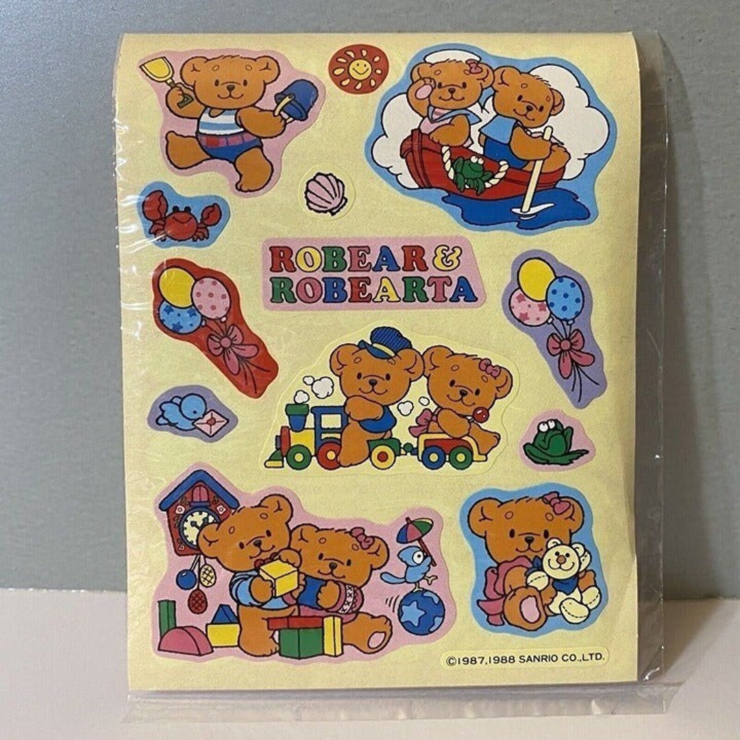 Vintage Sanrio 1988 Artbloom Robear & Robearta Stickers - Etsy