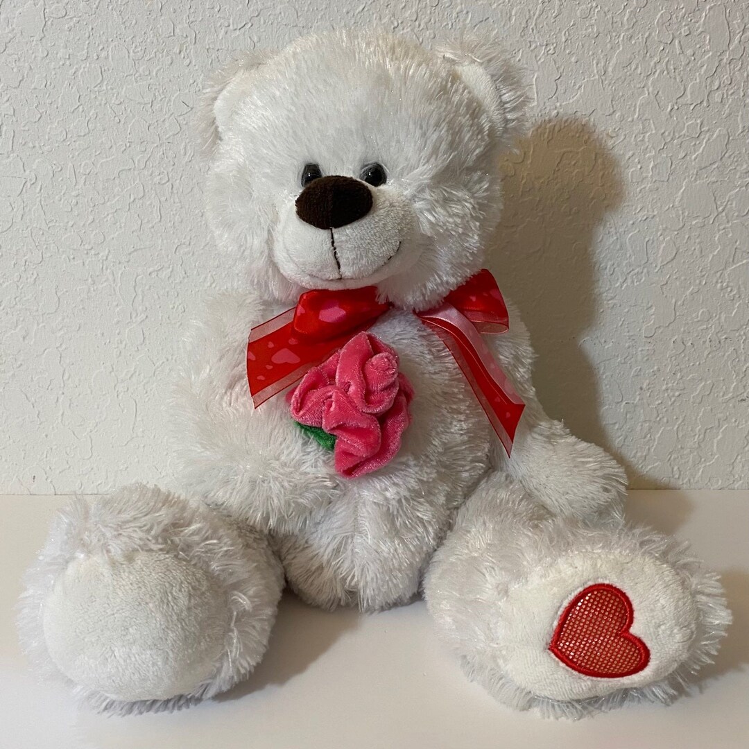 Amscan Inc Stuffed Animal Teddy Bear With Rose Plush Toy - Etsy