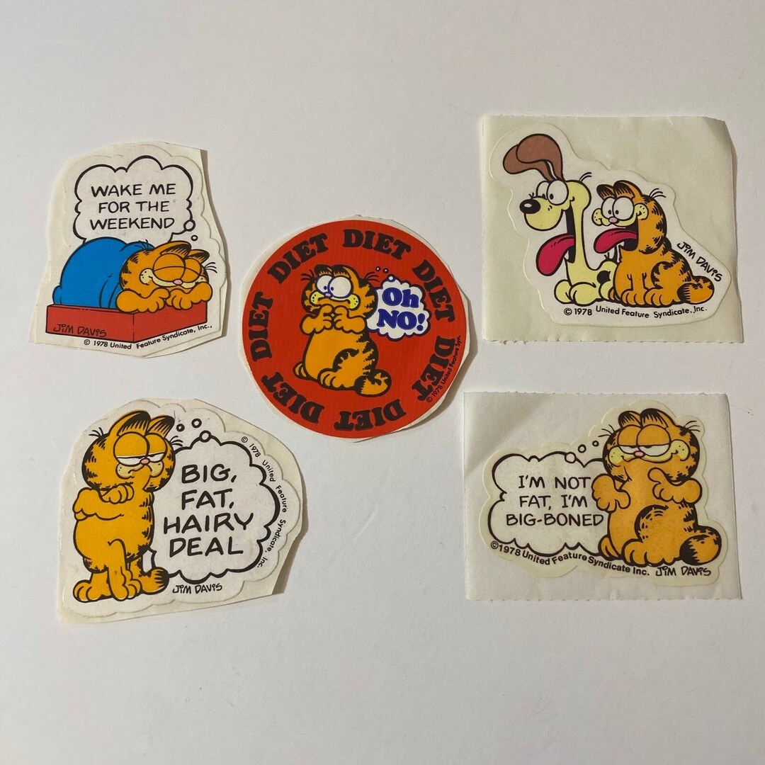 Vintage 1978 Jim Davis Garfield Stickers - Etsy