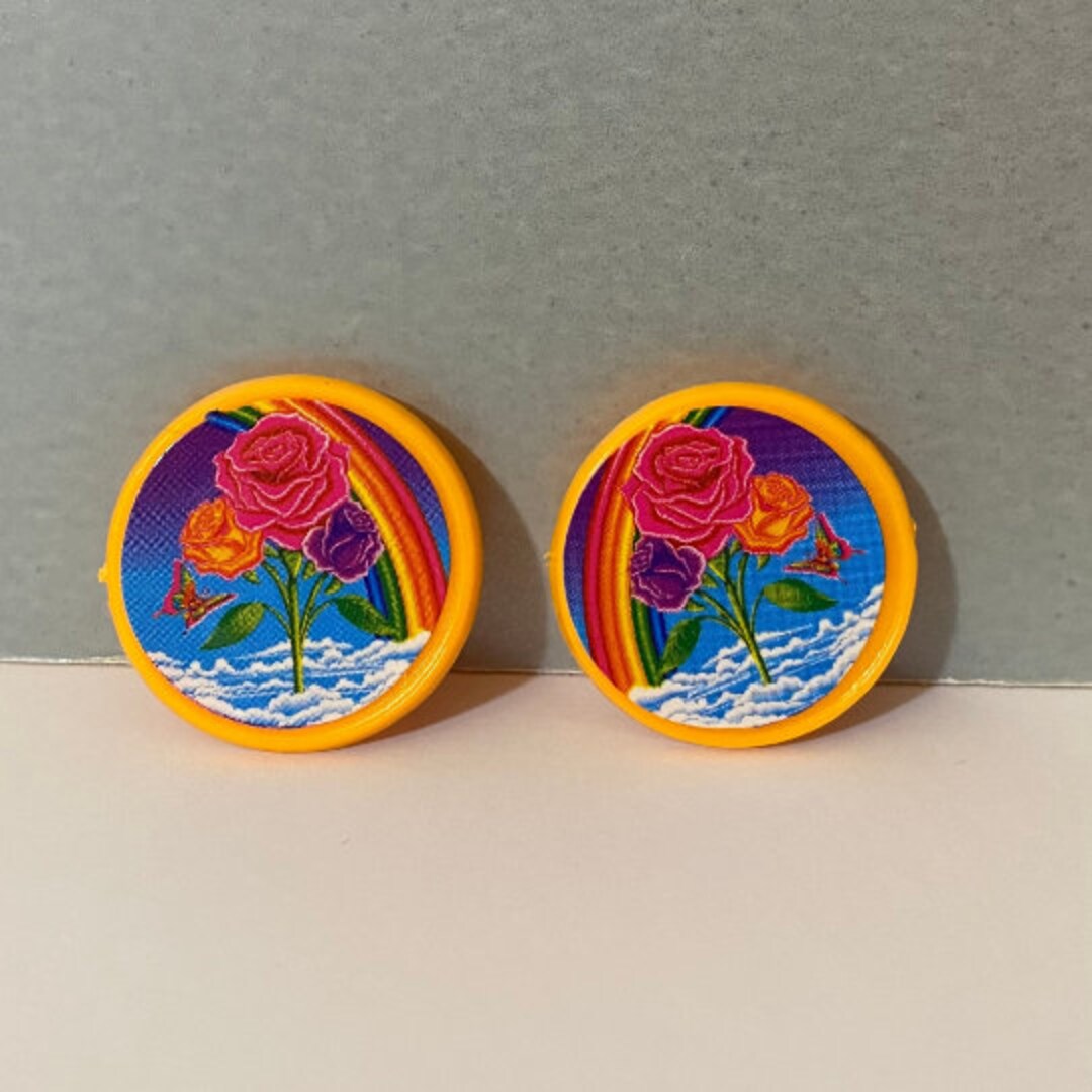 Vintage Lisa Frank Roses Clip on Earrings Plastic Jewelry - Etsy
