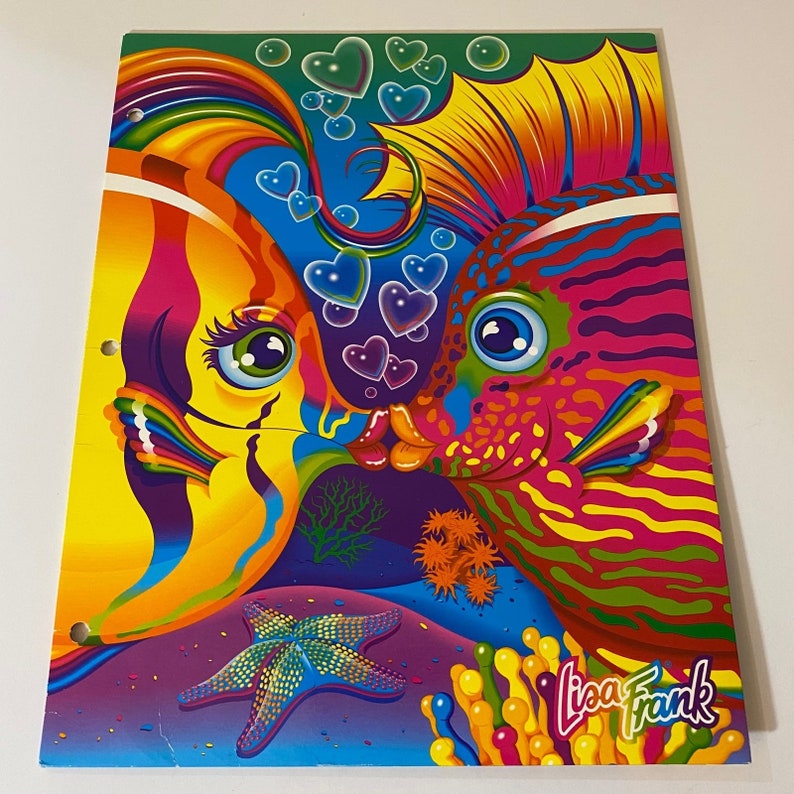 Vintage Lisa Frank Folder Kissing Fish Pocket Portfolio - Etsy