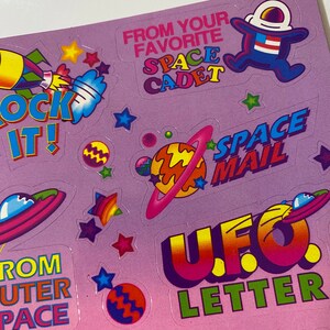 Vintage Lisa Frank Aliens Outer Space Stars Planets Silly Senders ...