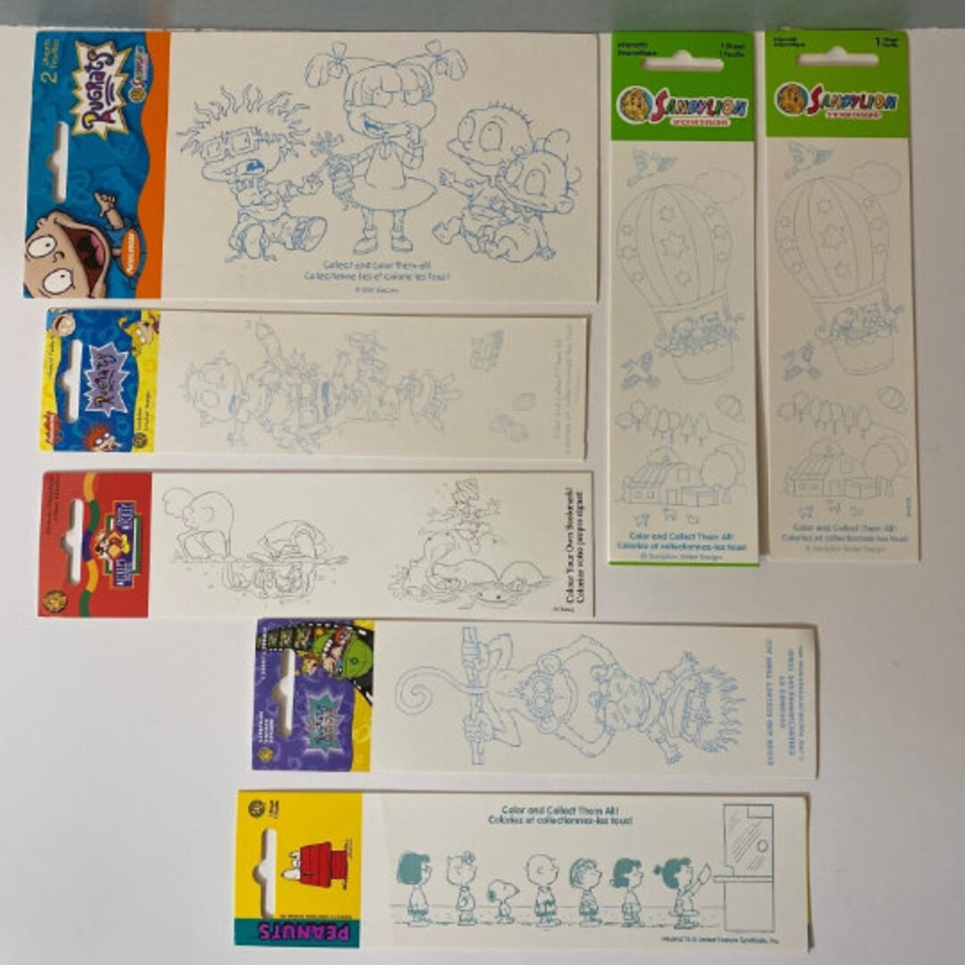 Vintage Sandylion Sticker Designs Coloring Scene Backings Rugrats ...