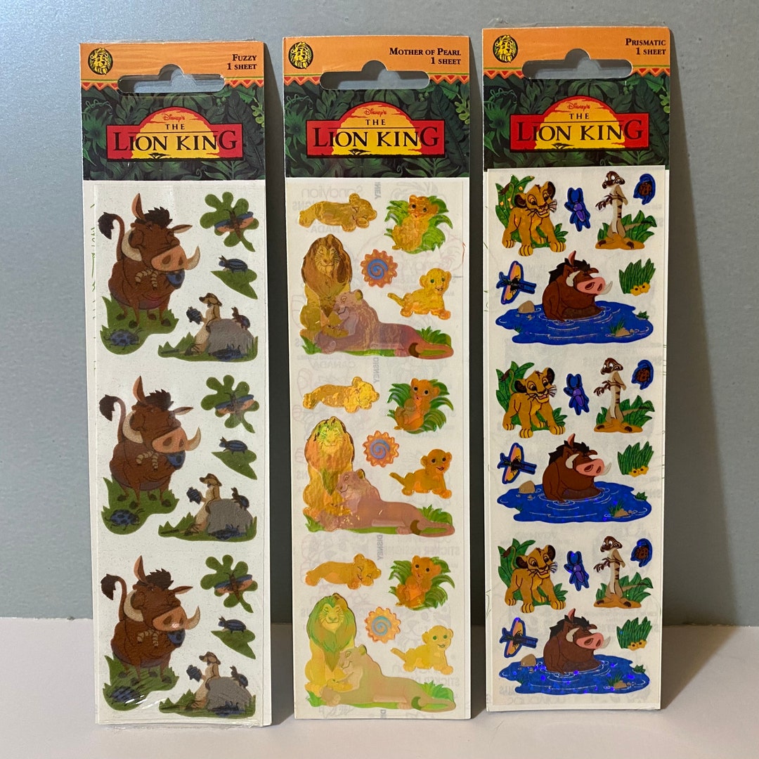 Vintage Sandylion Disney Lion King Fuzzy Pearl Prismatic Stickers - Etsy
