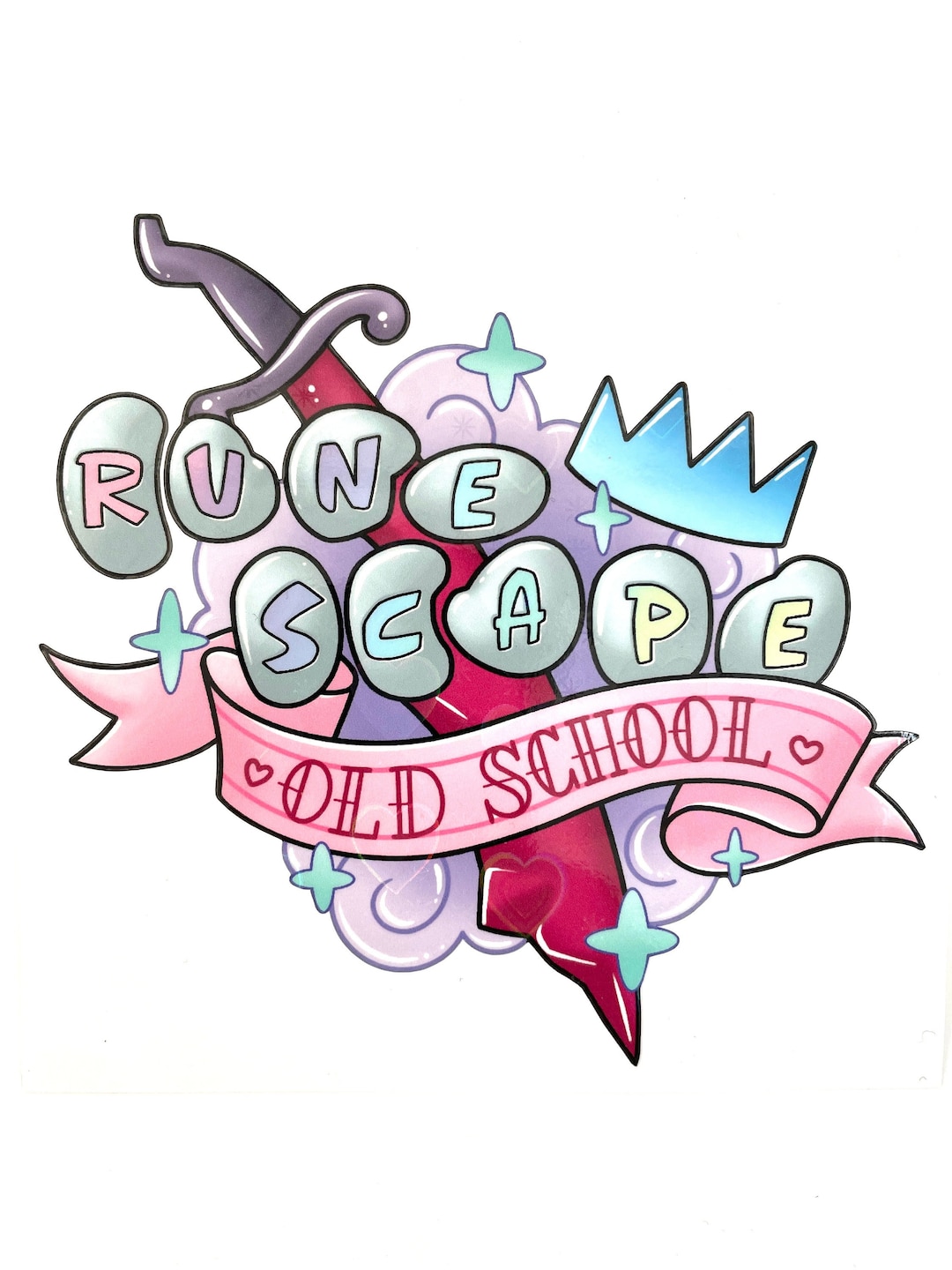 Holographic Old School Runescape Logo Kiss Cut Vinyl Sticker OSRS ...