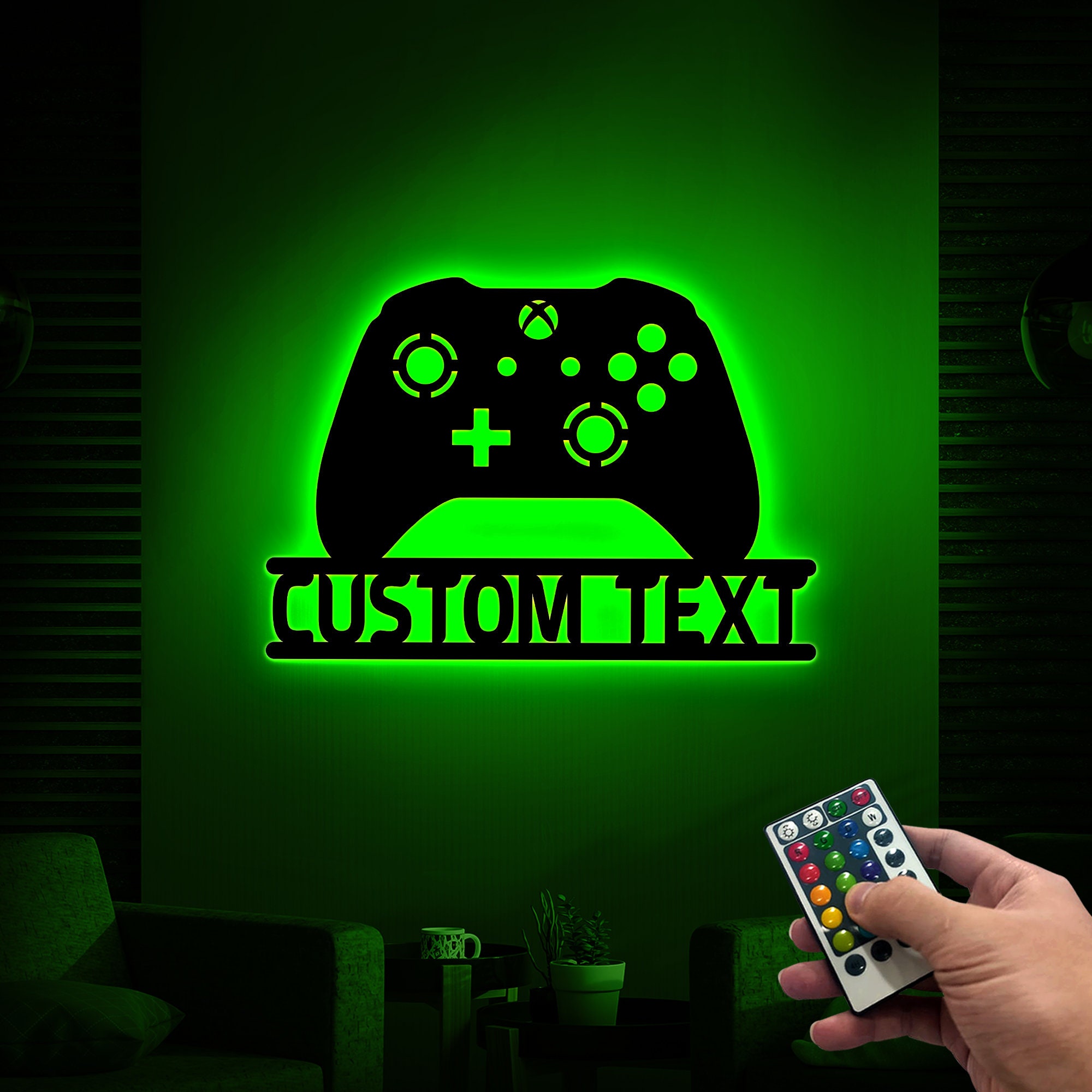 Game Controller Metal Wall With Led Lights Game Room Decor - Etsy