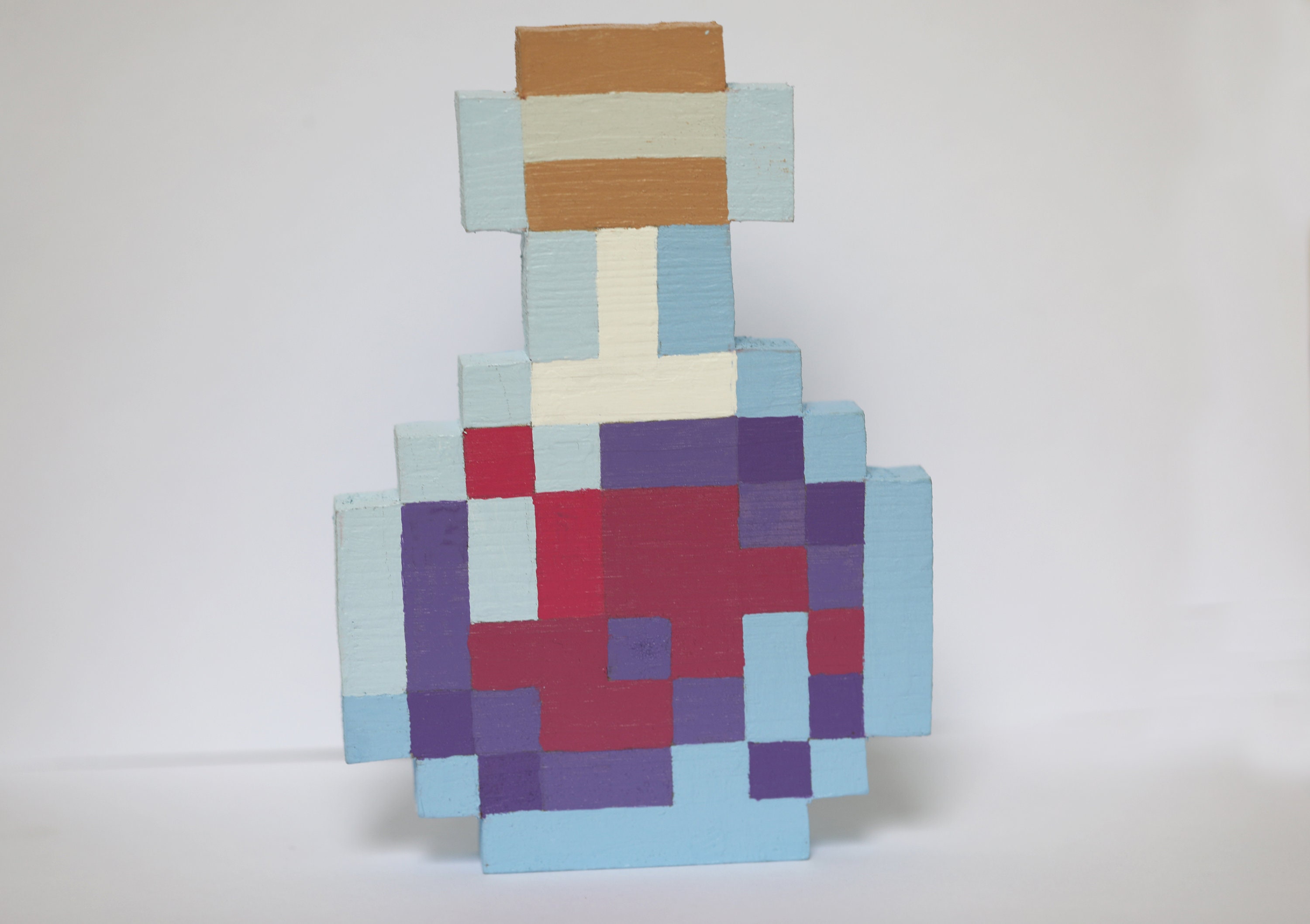 Solid Wood Purple & Pink Potion Bottle: Minecraft Inspired | Etsy