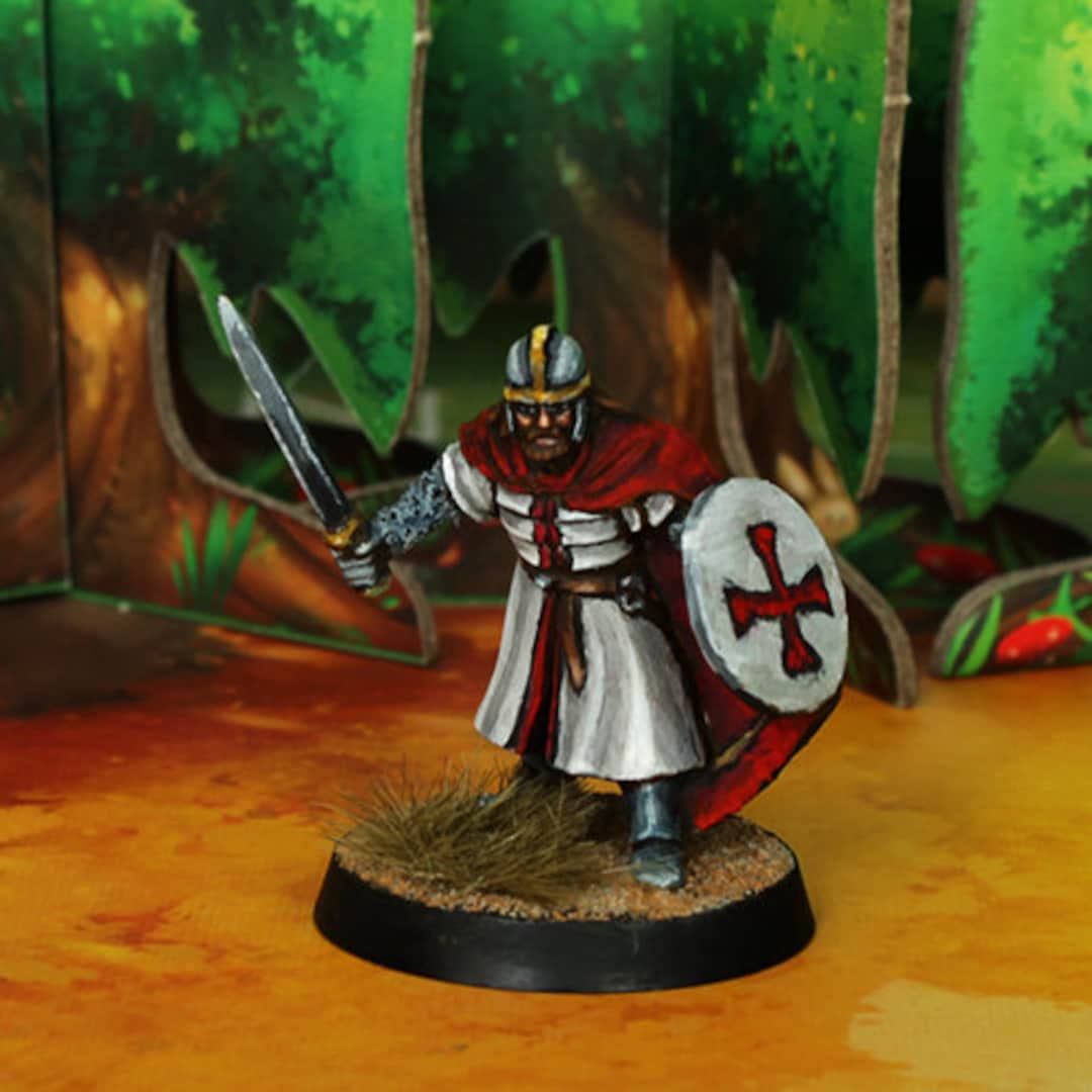 Hand Painted 28mm Crusader Templar Knight Male Warrior Figure Dnd ...