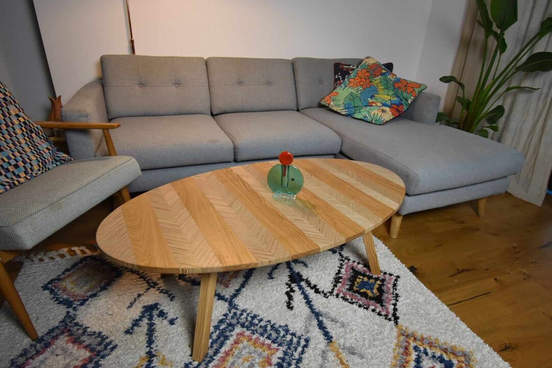 Grand Ellipse Chevron, Plywood Pattern Coffee Table, Plywood Table Top ...