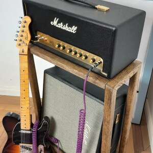 Lakefront Angled Pi Amp Stand, Custom Made Walnut Dyed Guitar Amplifier ...