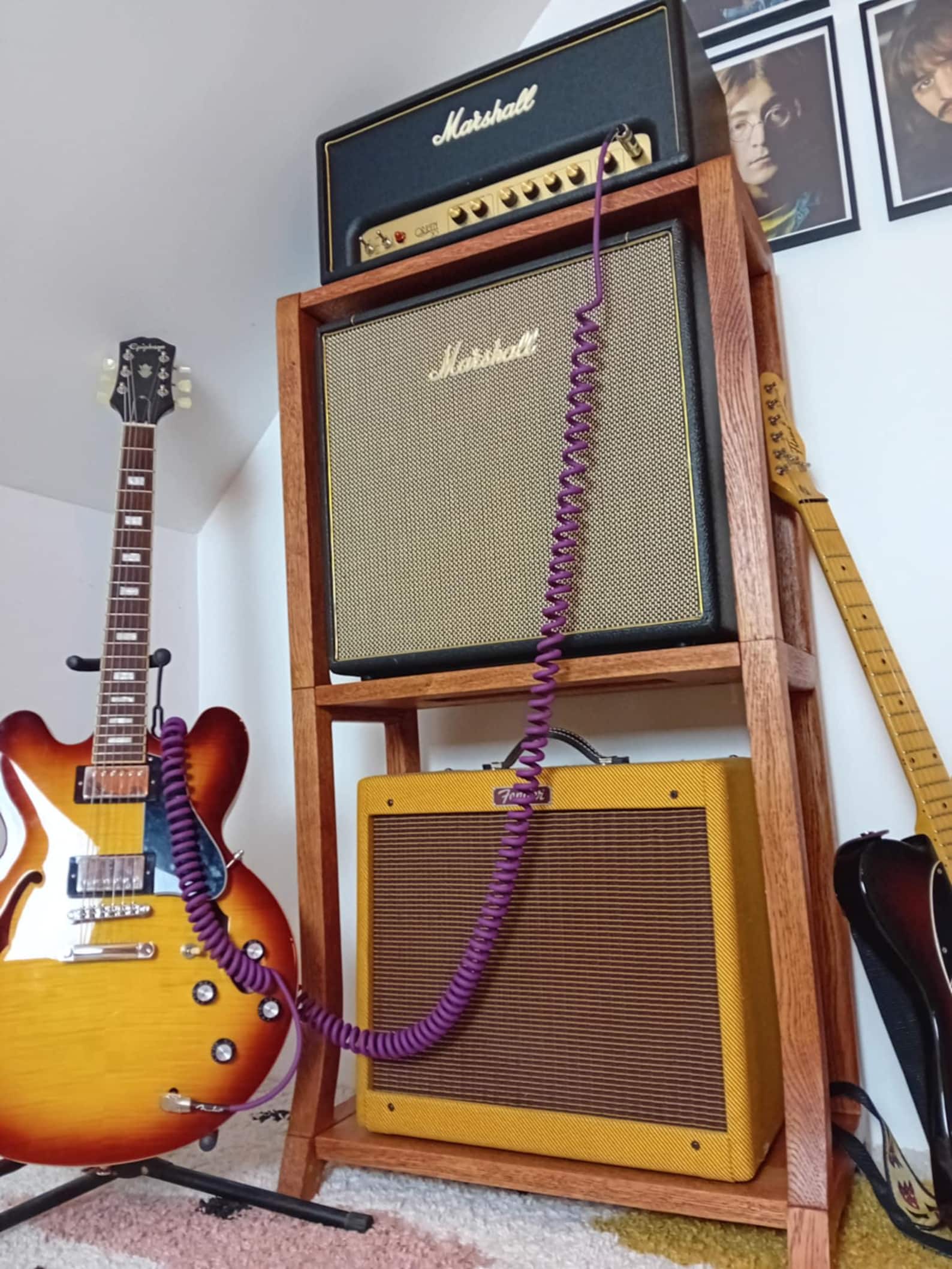 Cherry Dyed Stack Pi Amp Stand Rack: Handmade Solid Wood Elevated ...