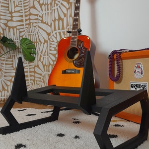Black Dyed Deluxe Amp Stand: Handmade Angled Solid Wood Guitar ...