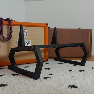 Deluxe Amp Stand Black Beauty, Custom Made Solid Wood Guitar Amplifier ...